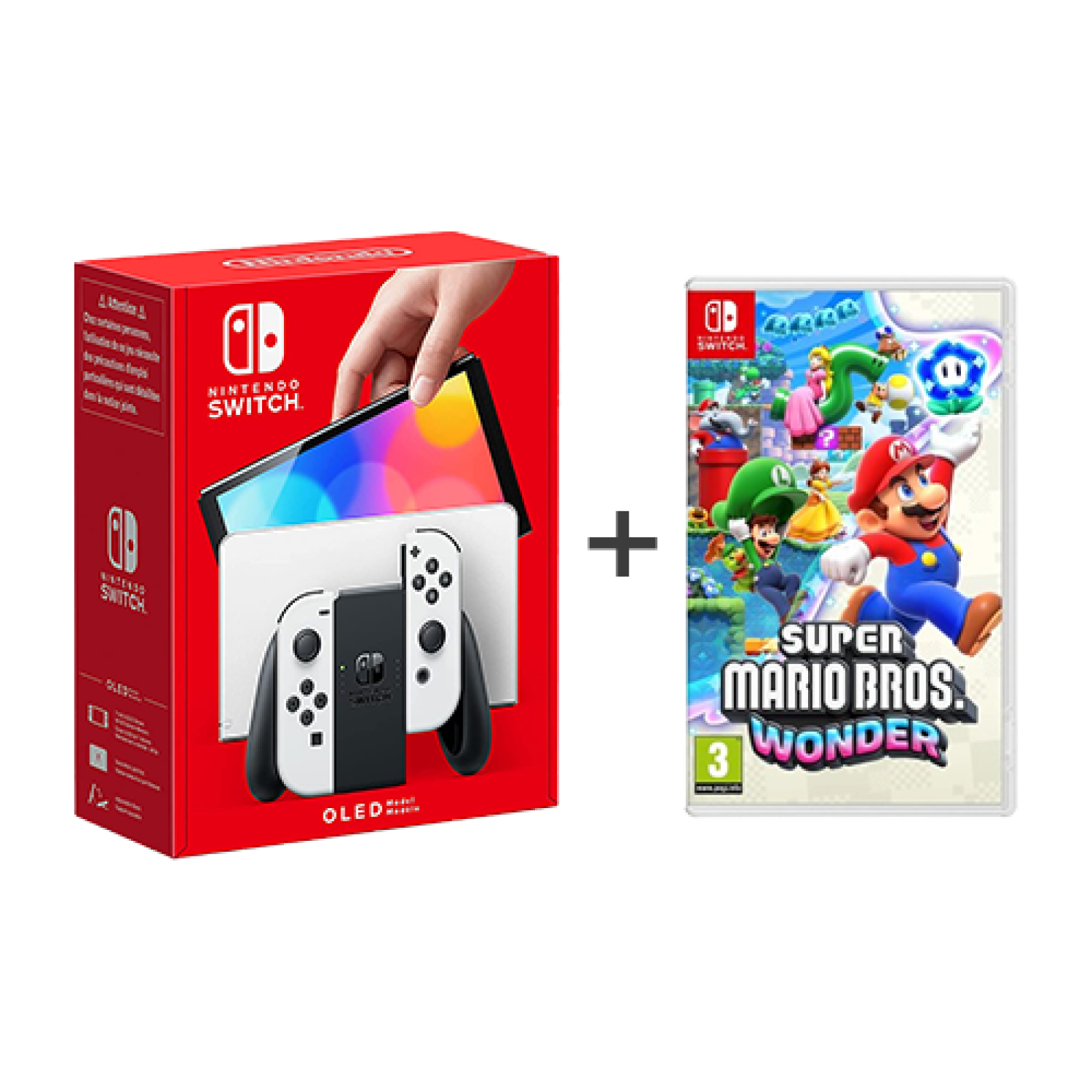 Ourfriday | Nintendo Switch OLED Super Mario Bros. Wonder Bundle - White