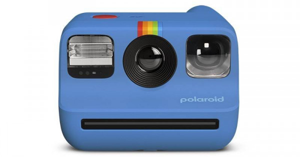 Blue polaroid camera store
