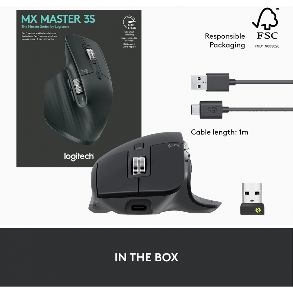 Ourfriday | Logitech MX Master 3S Wireless Performance Mouse - Graphite