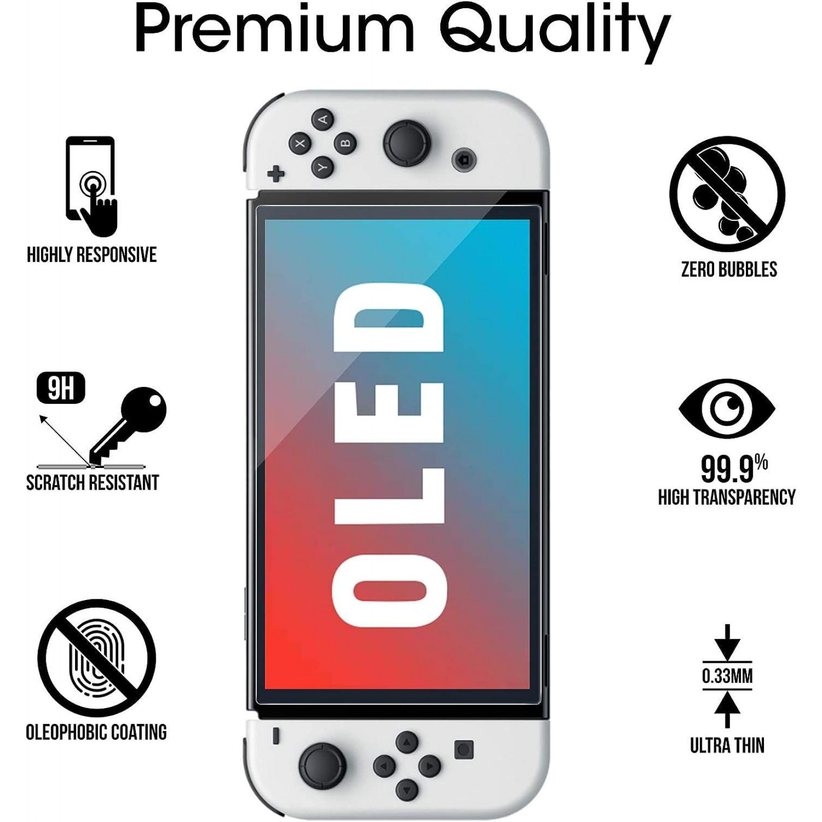 Dealmonday | 3 Pack - Tempered Glass Screen Protector For Nintendo Switch OLED